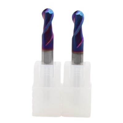 China HRC 65 R1.5*3*6*3*50 Dia TiAISiN Coated 2 Flutes Carbide Ball Nose End Mill Cutter for sale