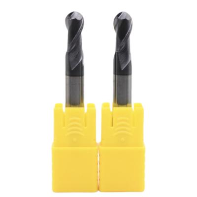 China Carbon Steel Alloy Steel Stainless Steel Cast Iron Roughing Machining 5mm R2.5*5*10*5*50 2 Flutes Ball End Mill AITiN Coated for sale