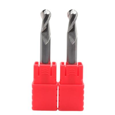 China HRC 55° R2.5*5*10*5*75 2 Flutes Ball Nose End Mill For Aluminum Without Coating for sale