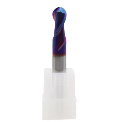 China 2 Flutes HRC65 R7*14*28*14*80 TiAISiN Coated Carbide Ball Nose End Mill with 28mm Shank Diameter for sale