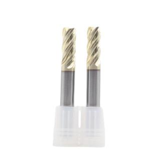 China 10*25*10*75*4T 4flutes End Mill For Stainless Steels And Titanium Alloy HT Champagne Gold Coating for sale