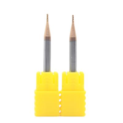 China 2mm Dia 2*5*4*50 TiSiN Coated 4 Flute Carbide Square End Mill for Carbon Steel Alloy Steel Cast Iron for sale