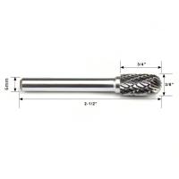 China 9.5mm Dia Customized Cylindrical Radius Carbide Burrs With 6mm Shank Standard Double Cut for sale