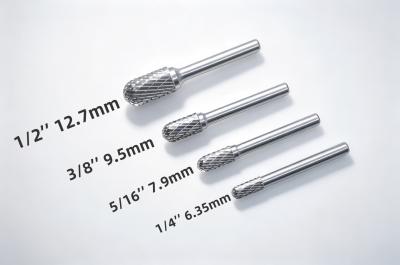 China 9.5mm Dia Customized Cylindrical Radius Carbide Burrs With 6mm Shank Standard Double Cut for sale