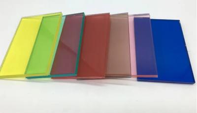 China Flat Processing Tinted Glass With Colored In Dark Green / Dark Grey / Ford Blue for sale