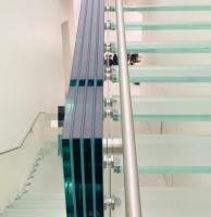 China 6.76-12.38mm Building Laminated Tempered Decorative Construction Safety Stair Glass for sale