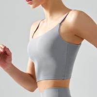 China Solid Color Female Fitness Sports Bra Thin Belt Breathable Yoga Vest With Breast Pad for sale