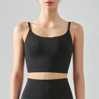 China Solid Color Female Fitness Sports Bra Thin Belt Breathable Yoga Vest With Breast Pad for sale