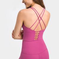 China Yoga Women's Strappy Sports Bras Criss Back Workout Padded Wireless Yoga Top for sale