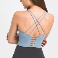 China Yoga Women's Strappy Sports Bras Criss Back Workout Padded Wireless Yoga Top for sale