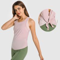 China Skin Friendly Ladies Yoga Tops Butterfly Straps Sexy Back Tank Top Nude Feel for sale
