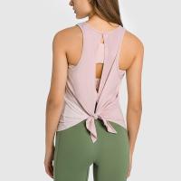 China Skin Friendly Ladies Yoga Tops Butterfly Straps Sexy Back Tank Top Nude Feel for sale