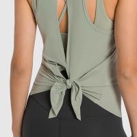 China Skin Friendly Ladies Yoga Tops Butterfly Straps Sexy Back Tank Top Nude Feel for sale