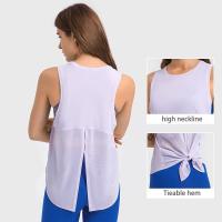 China Fashion Running Sports Ladies Yoga Tops Quick Dry Sleeveless T - Shirt Women Open Back for sale