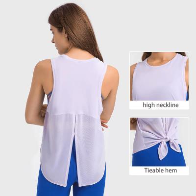 China Fashion Running Sports Ladies Yoga Tops Quick Dry Sleeveless T - Shirt Women Open Back for sale
