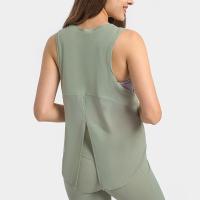 China Fashion Running Sports Ladies Yoga Tops Quick Dry Sleeveless T - Shirt Women Open Back for sale