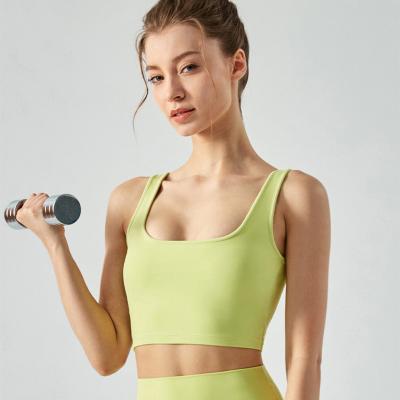 China Hot Summer Square Neck Sports Bra Ladies Fitness Running Top Yoga Vest for sale