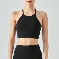China High Collar Yoga Vest Sling Fitness Strap Womens Sports Bra Shockproof Female Workout Clothing for sale