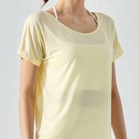 China Lightweight Fitness Top Sports T Shirt Ladies Short Sleeve Quick Drying Yoga Blouse for sale