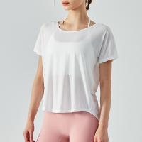 China Lightweight Fitness Top Sports T Shirt Ladies Short Sleeve Quick Drying Yoga Blouse for sale