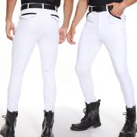 China White Men Horse Riding Legging Half Knee Silicone Equitacion Breeches for sale