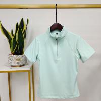 China Light Green Sports Tight Riding Short Sleeve T Shirt High Neck for sale