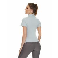 China Pink Gray Nylon Horse Riding Base Layer Top Women Equestrian Clothing for sale