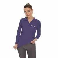 China Purple Horse Riding Base Layer Women Equestrian Shirts Elastic Clothing for sale