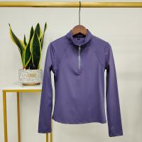 China Purple Horse Riding Base Layer Women Equestrian Shirts Elastic Clothing for sale