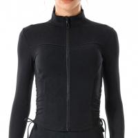 China Drawstring Tops Zipper Horse Riding Jacket Soft Women Show Equestrian Clothing for sale