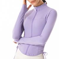 China Drawstring Tops Zipper Horse Riding Jacket Soft Women Show Equestrian Clothing for sale