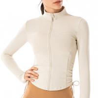 China Drawstring Tops Zipper Horse Riding Jacket Soft Women Show Equestrian Clothing for sale