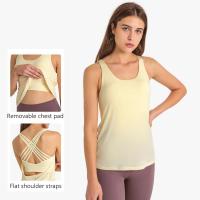 China Multi Straps Cross Back Sports Bra Cool Breathable Yoga Tank Top With Removable Cup for sale