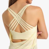 China Multi Straps Cross Back Sports Bra Cool Breathable Yoga Tank Top With Removable Cup for sale
