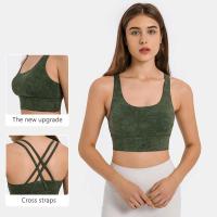 China Brushed Nude Floral Printing Yoga Sports Bra Women Resilience Straps Plus Size for sale