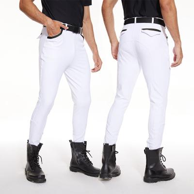China White Knee Silicone Grips Horse Riding Pants Anti - Pilling Equestrain Breeches for sale