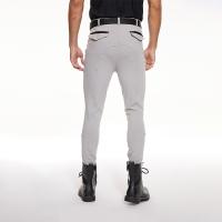 China High Elestic Breathable Mens Riding Breeches Grey Knee Silicone Equestrian Pants for sale
