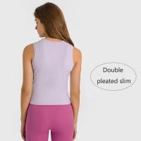 China Sleeveless High Elastic Yoga Tank Top Pleated Waist Casual Sports Yoga Clothes for sale