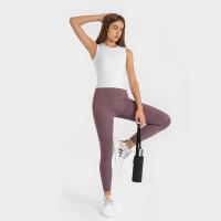 China Sleeveless High Elastic Yoga Tank Top Pleated Waist Casual Sports Yoga Clothes for sale