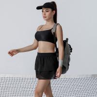 China Custom Womens Golf Clothes Sling Sports Bra And Shorts Skirt Two - Piece High Elastic for sale