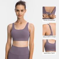 China Brushed Nude Floral Printing Yoga Sports Bra Women Resilience Straps Plus Size for sale