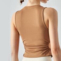 China Side Waist Hollowed Out Ladies Yoga Vest Sports Underwear Fitness Clothes Top for sale