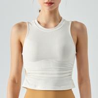 China Side Waist Hollowed Out Ladies Yoga Vest Sports Underwear Fitness Clothes Top for sale