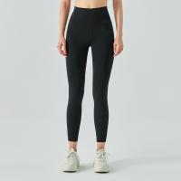 China 220g Nylon Sport Fitness Leggings High Waist Yoga Workout Gym Wear Pant Black for sale