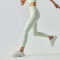 China 220g Nylon Sport Fitness Leggings High Waist Yoga Workout Gym Wear Pant Black for sale