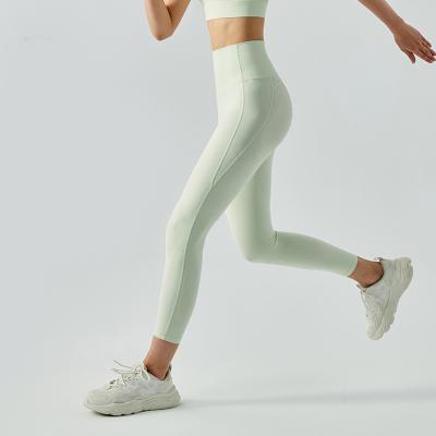 China 220g Nylon Sport Fitness Leggings High Waist Yoga Workout Gym Wear Pant Black for sale