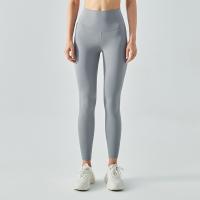 China 220g Nylon Sport Fitness Leggings High Waist Yoga Workout Gym Wear Pant Black for sale
