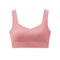 China Pink Soft Sports Underwear Nylon Women Light Fitness Yoga Bra for sale