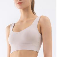 China Pink Soft Sports Underwear Nylon Women Light Fitness Yoga Bra for sale