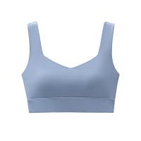 China Blue U Shape Neck Sports Bra Women's Stretch Yoga Bra Spandex for sale